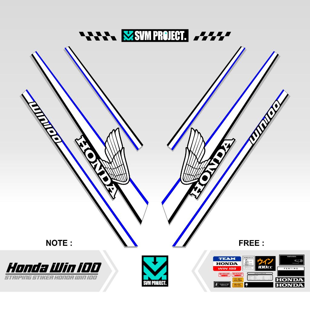 Honda WIN STRIPING / MOTIF 17 / WIN 100 STICKER / WIN STICKERS ...
