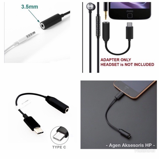 Headset Connector Type C to 3.5mm Connector Handsfree to Audio Jack ...