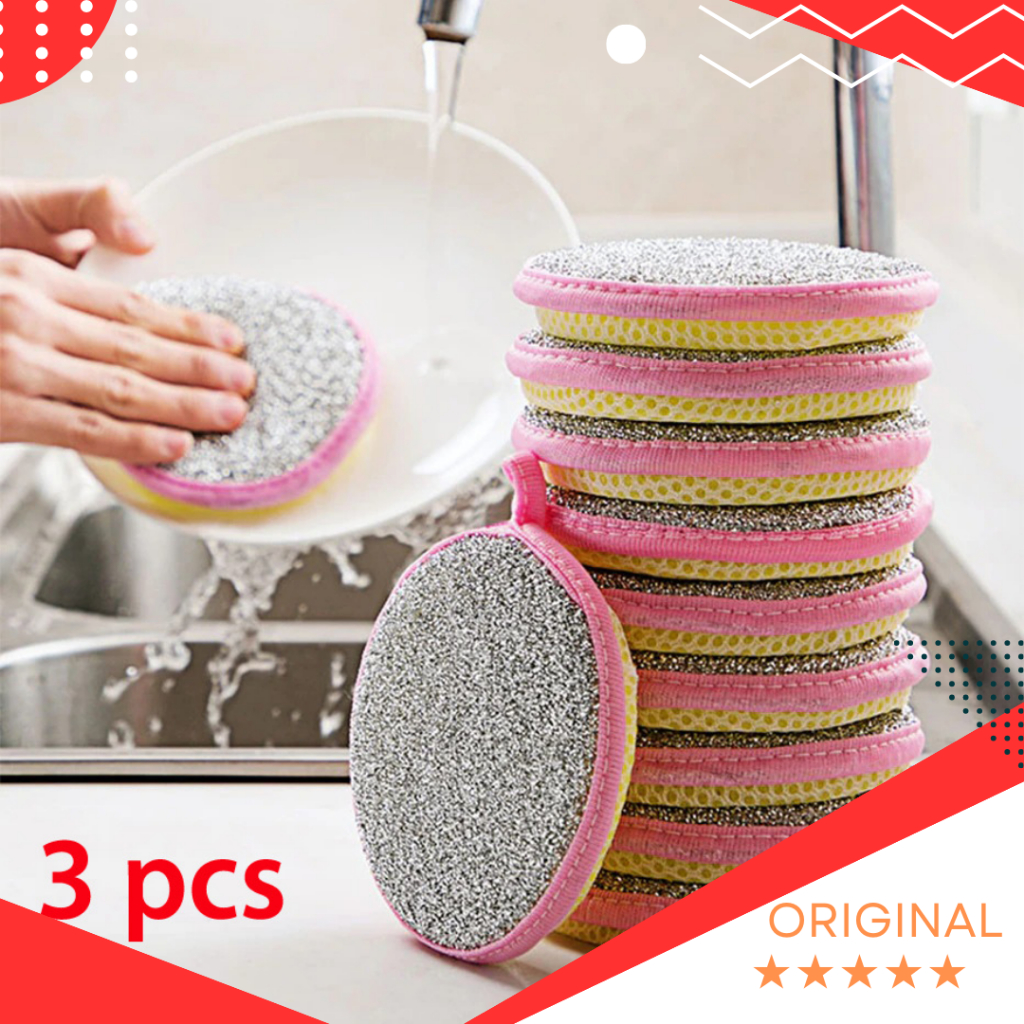 Dishwashing Sponge Double Sides Cleaning Sponge 3PCS PAY ON DELIVERY ...