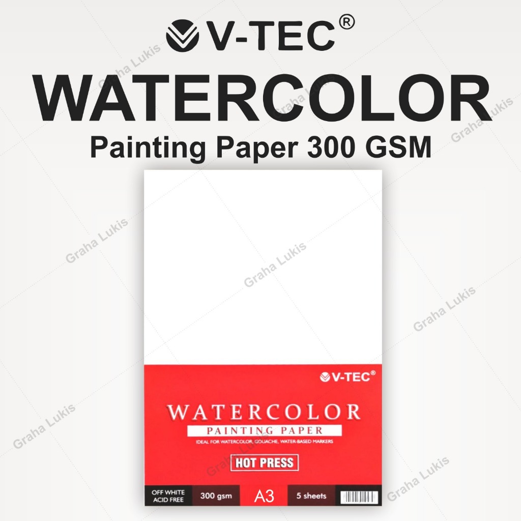 V-TEC Watercolor Paper Hot Pressed A3 300 Gsm - Sheet | Shopee Philippines