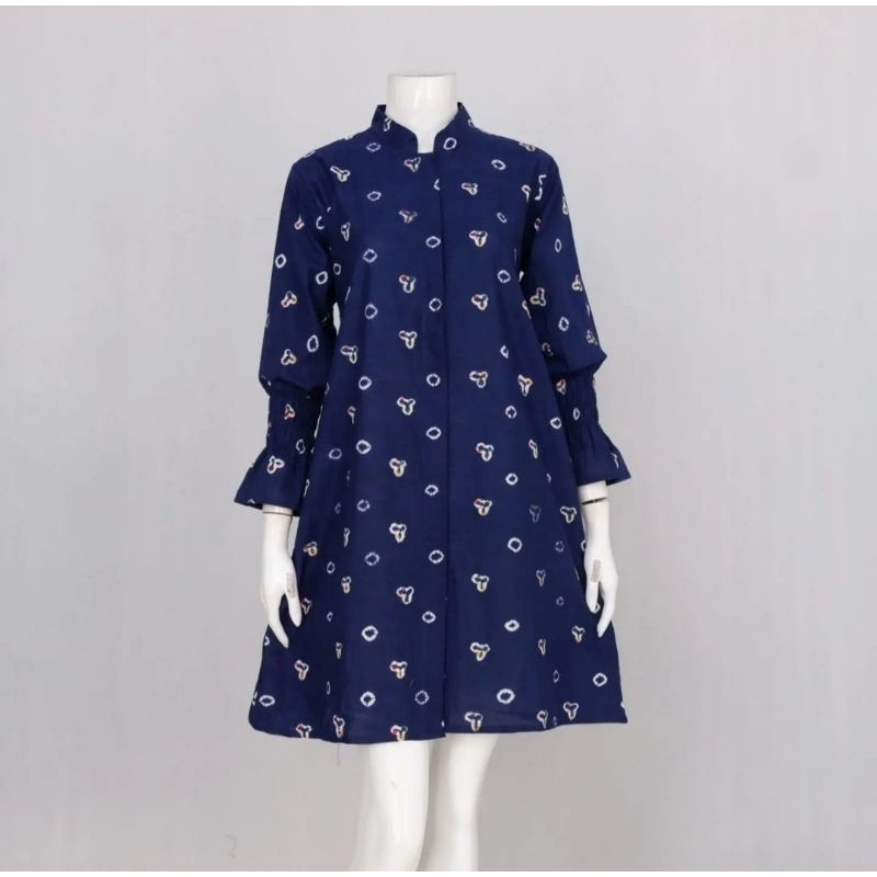 Batik Dress Batik Top for Office Work Women Tunic Dress Jumputan ...