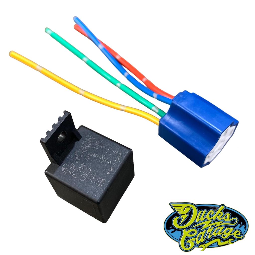 BOSCH 12V 30A 4 Leg Ceramic Relay, Horn & Light Relay Socket Set ...