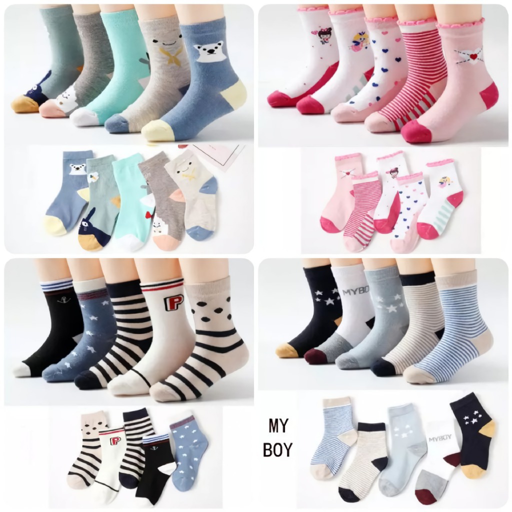 Rumahkaki - (3 Pairs) PAUD / Kindergarten Children's Motif Socks with ...