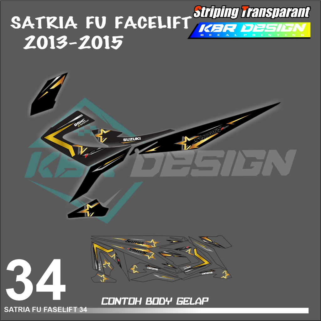 SATRIA FU FACELIFT 2013-2015 MOTORCYCLE STRIPING STICKER SUZUKI SATRIA ...