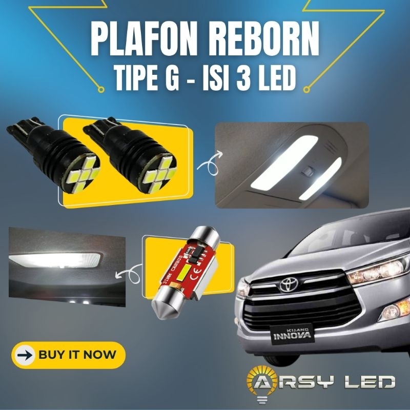 Innova Reborn LED Car Cabin Ceiling Lights, Package of 3 Super Bright ...