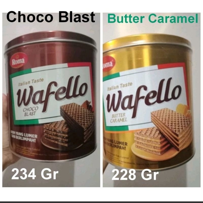 Roma WAFELLO Wafer All Variants in canned packaging 234 Gr | Shopee ...