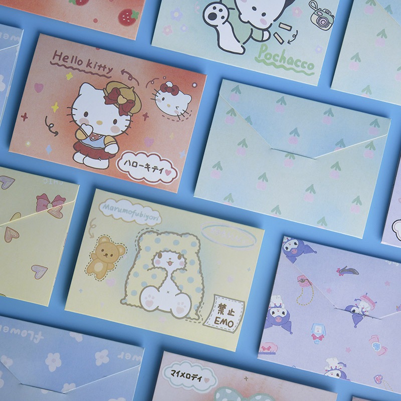 Sanrio Series Greeting Cards Cute Birthday Cards Cartoon Trifold ...