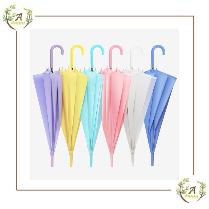 Transparent umbrella Korean Japanese style plain colorful beautiful ...