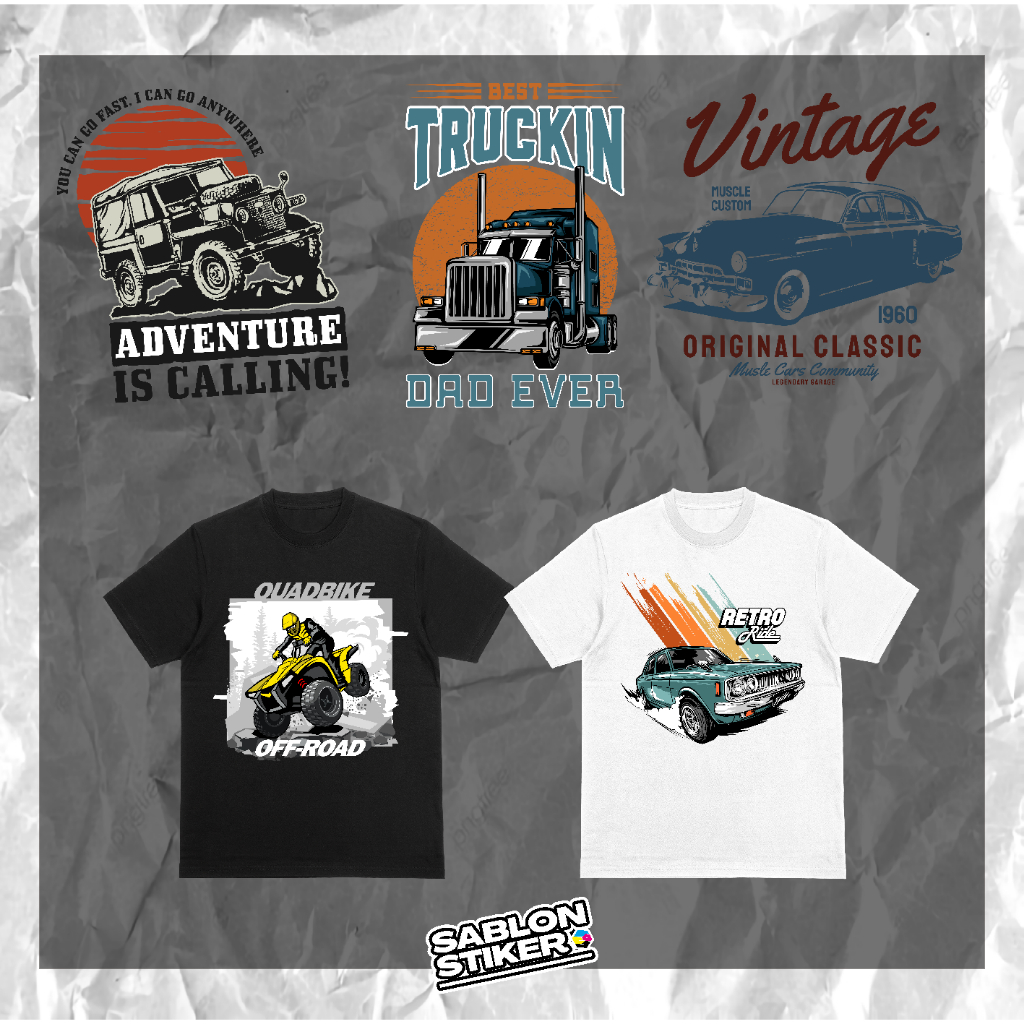 Dtf Sticker Screen PRINTING 29cm Theme CAR RANDOM VOL.1 DTF Iron Screen ...