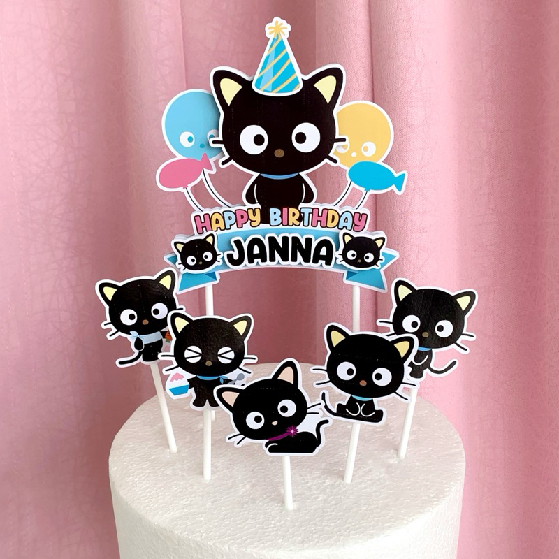 HITAM Cake Topper 3D Character Chococat Choco Cat Black Cat Birthday ...