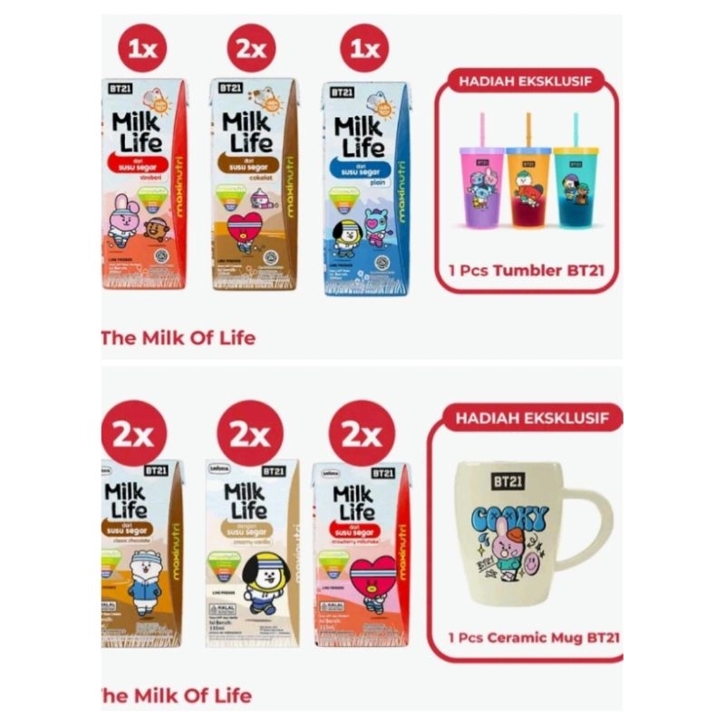 Mug Tumbler Bag Tag BT21 Milk Life Milk Package | Shopee Philippines