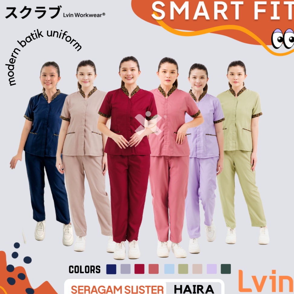 Art P36G Lvin Nurse Uniform Haira Batik Series nanny uniform clinic ...
