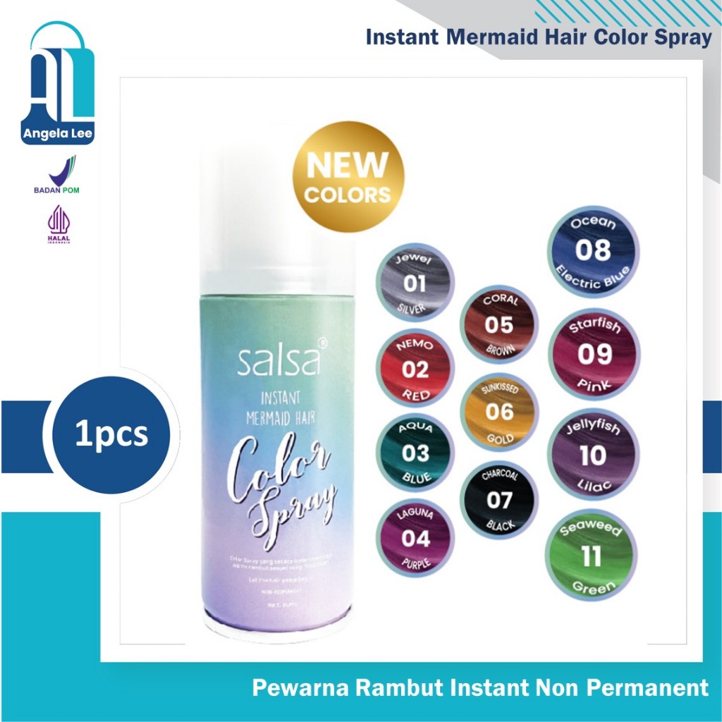 Salsa Instant Mermaid Hair Color Spray Non Permanent Hair Polish Paint ...