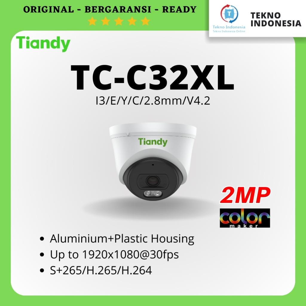 Tiandy TC C32XL Super Lite 2MP Colormaker Audio Fixed Turret IP Camera ...
