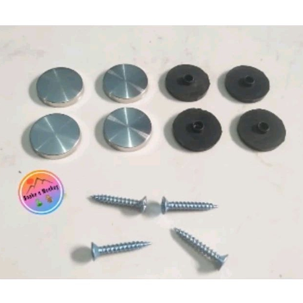 Screw Cap 22 mm Thin Stainless Steel Glass Screw Cap (4 pcs per set ...