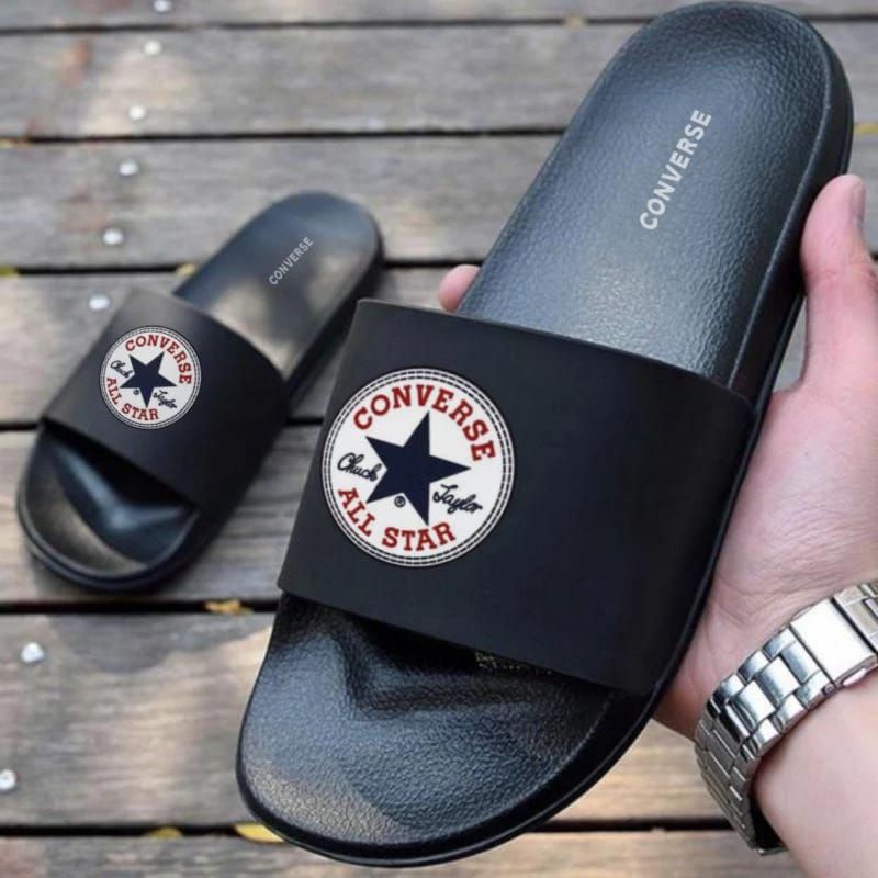 Converse slide Sandals Men's Slippers distro premium Flexible Rubber ...