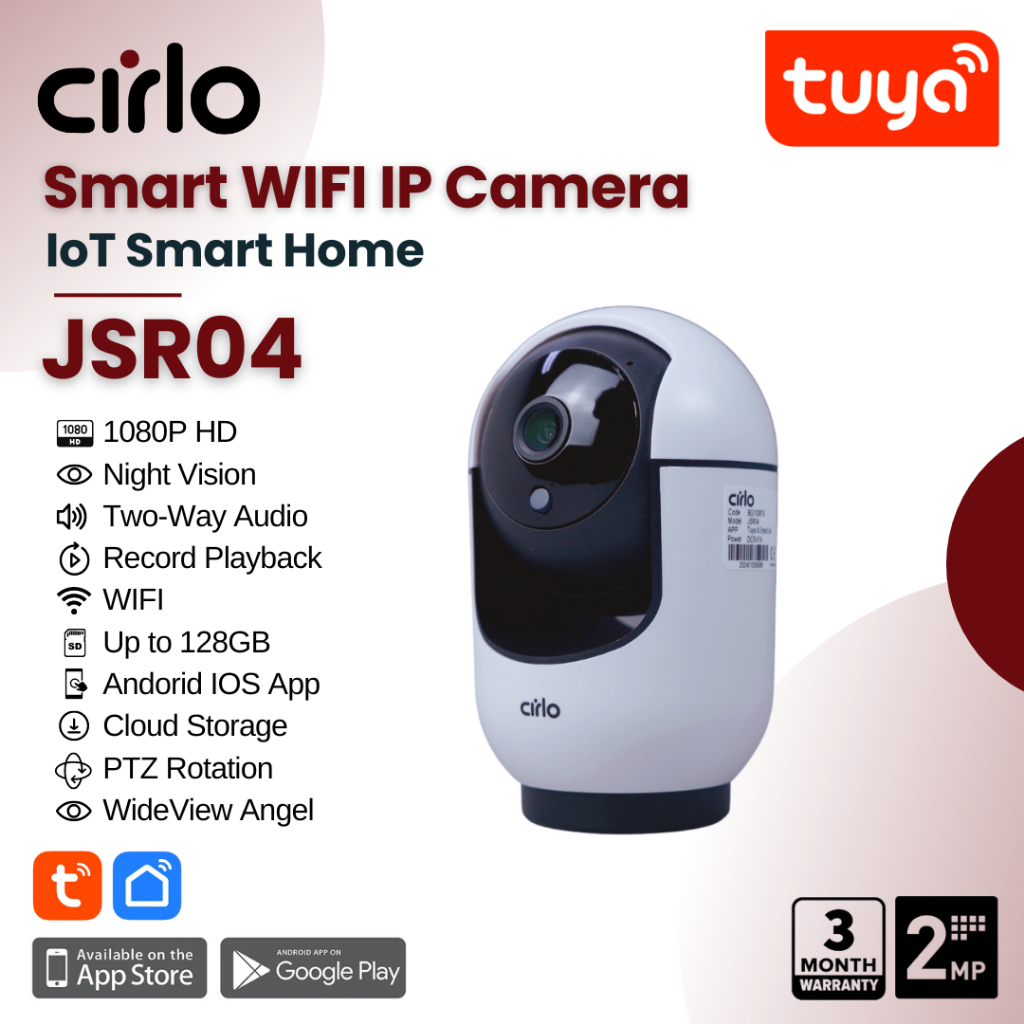 Circlo Tuya Smart IP Camera WIFI 1080P-2.0MP JSR04 White [Tuya ...