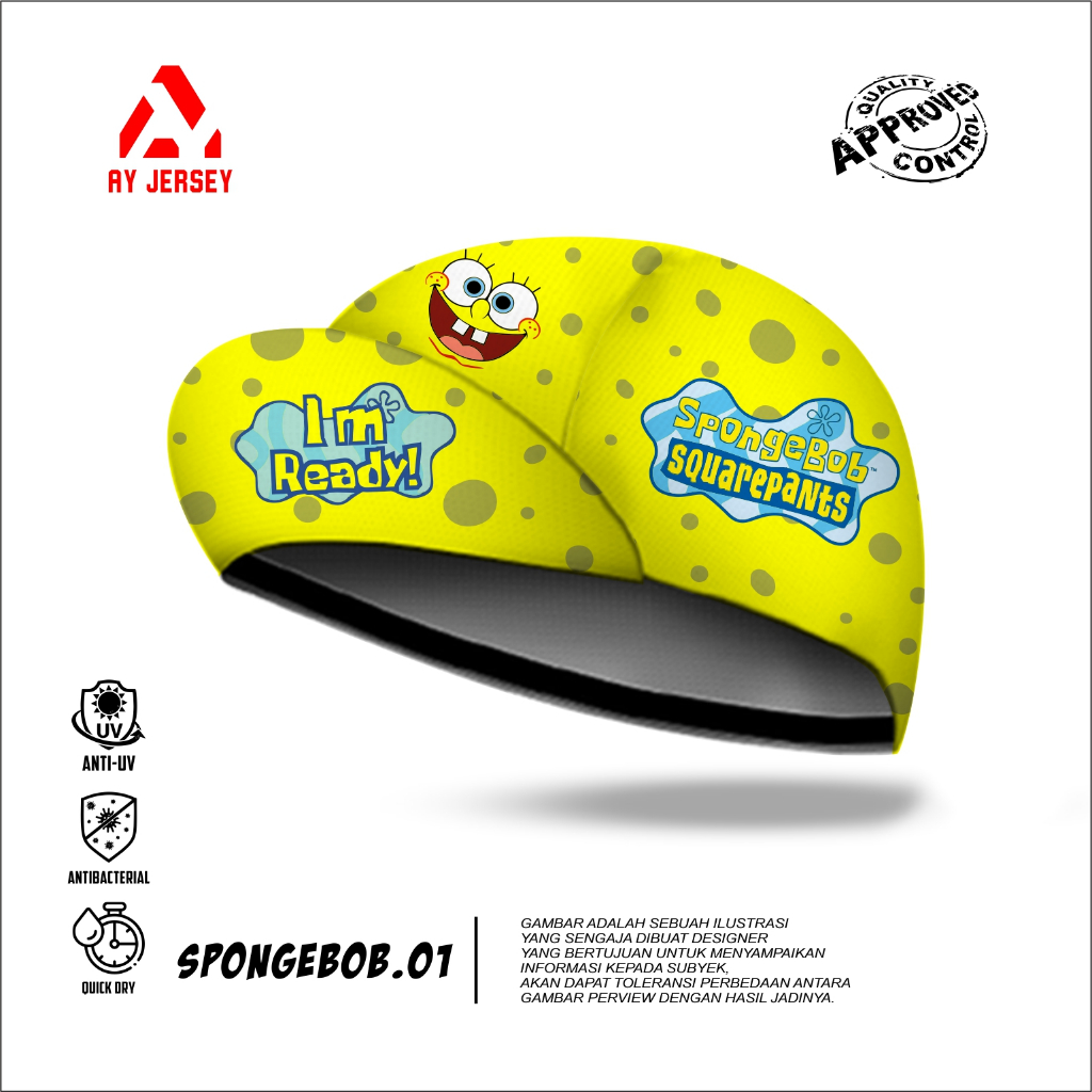 Cycling CAP SPONGEBOB (BIKE HAT) | Shopee Philippines