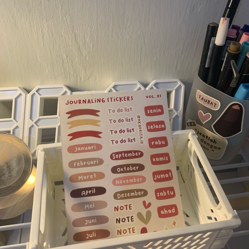 (Vol. 01) Journaling Daily Activity Sticker Aesthetic Tumblr Bujo ...