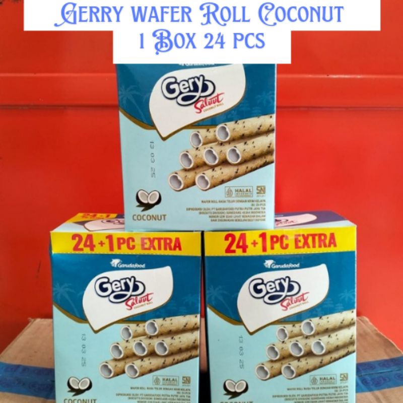 Assorted Snacks Gerry Saluut Wafer Roll Coconut Coconut 1 Box 24pcs ...