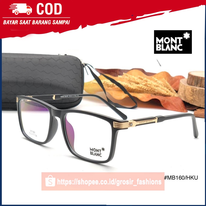 Montblanc Square Eyeglass Frames For Men MB160 Smart Sporty | Shopee ...