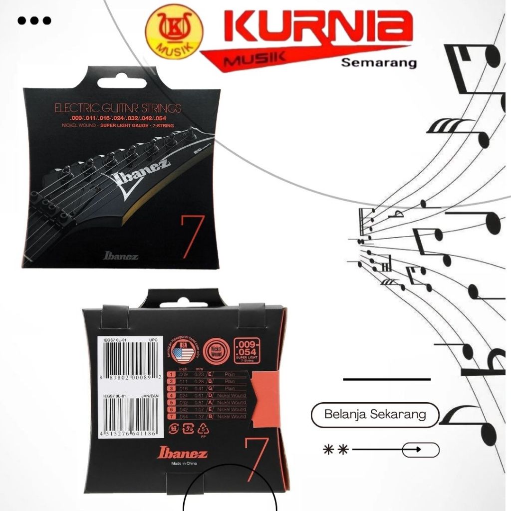 Ibanez IEGS7 / IEGS 7 / IEGS-7 09-54 Super Light Electric Guitar 7 ...