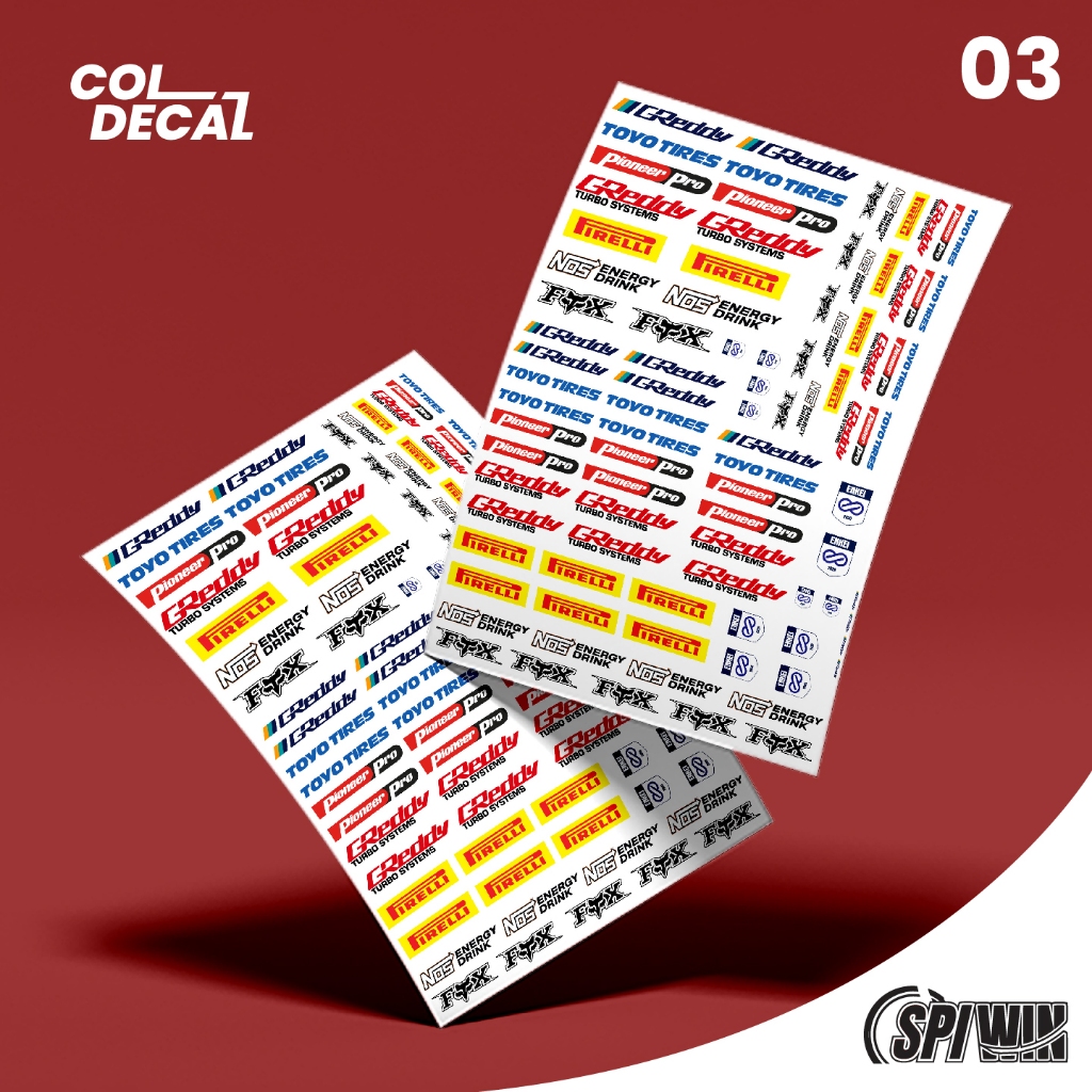 03 Water Slide Decal Sponsorship Glossy Color Tamiya Mini 4WD Diecast ...