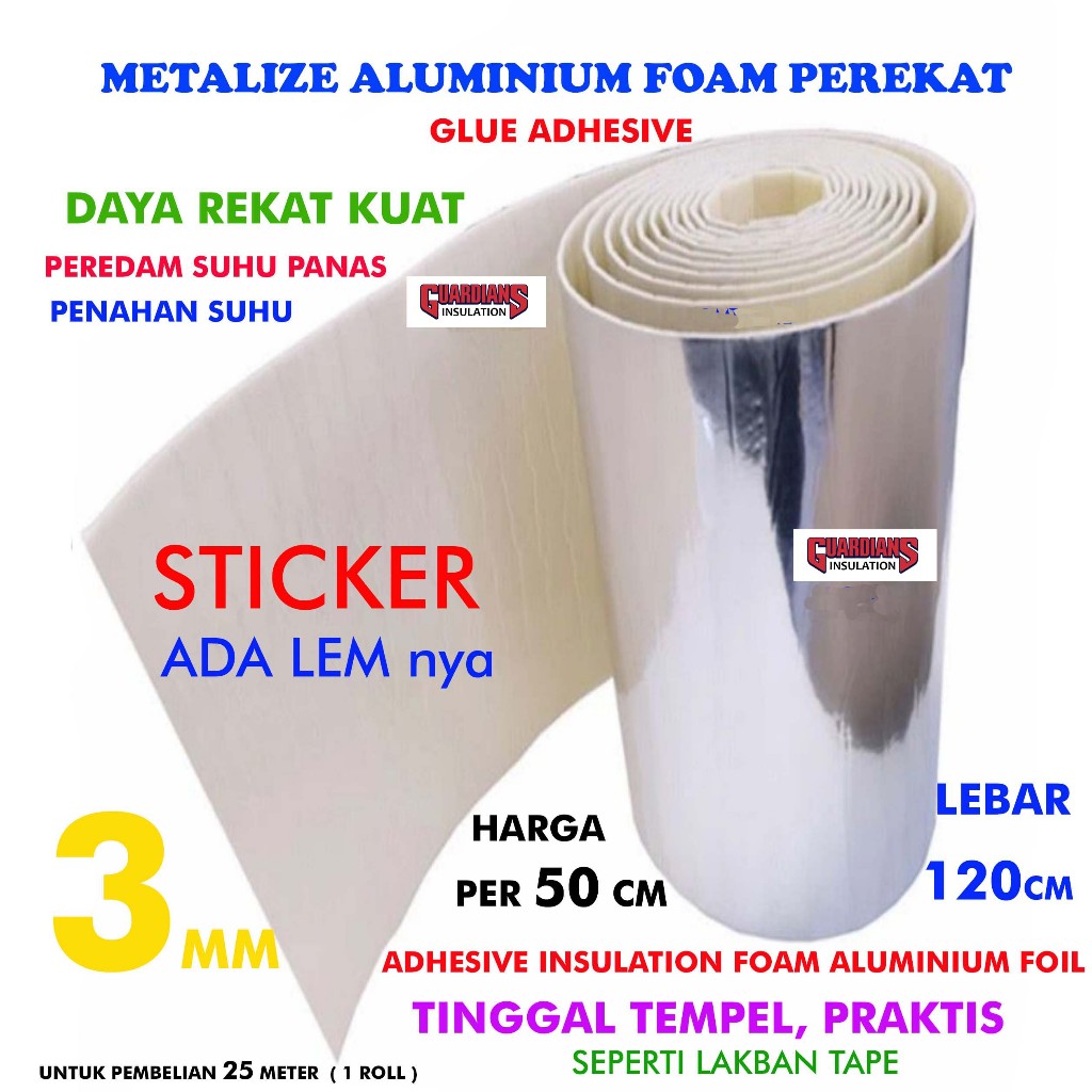 50cm Thermal Adhesive Sticker Aluminum Foam Foam Foil Single Side Alum ...