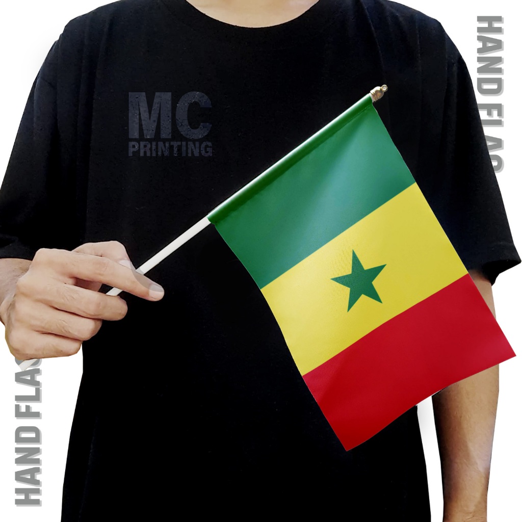 Senegal Hand Flag - Small Mini Parade Stick Flag, Waterproof Taslan ...