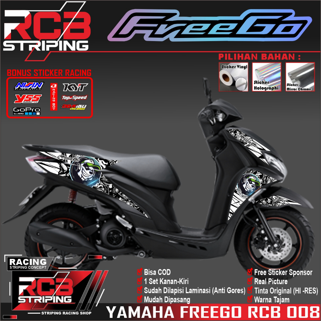 Striping Freego 2023 semi Full Body Sticker Yamaha Freego Full Body ...
