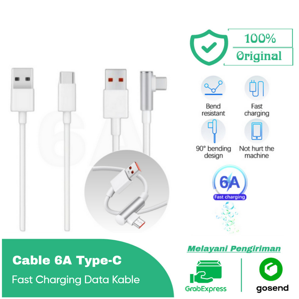 Xiaomi Mi Data CABLE Charger USB A to TYPE C 1M 6A L 33W TURBO CABLE ...