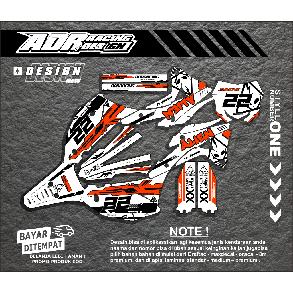 Full body sticker decal klx gordon, klx bf, dtracker, crf 150l, wr155 ...