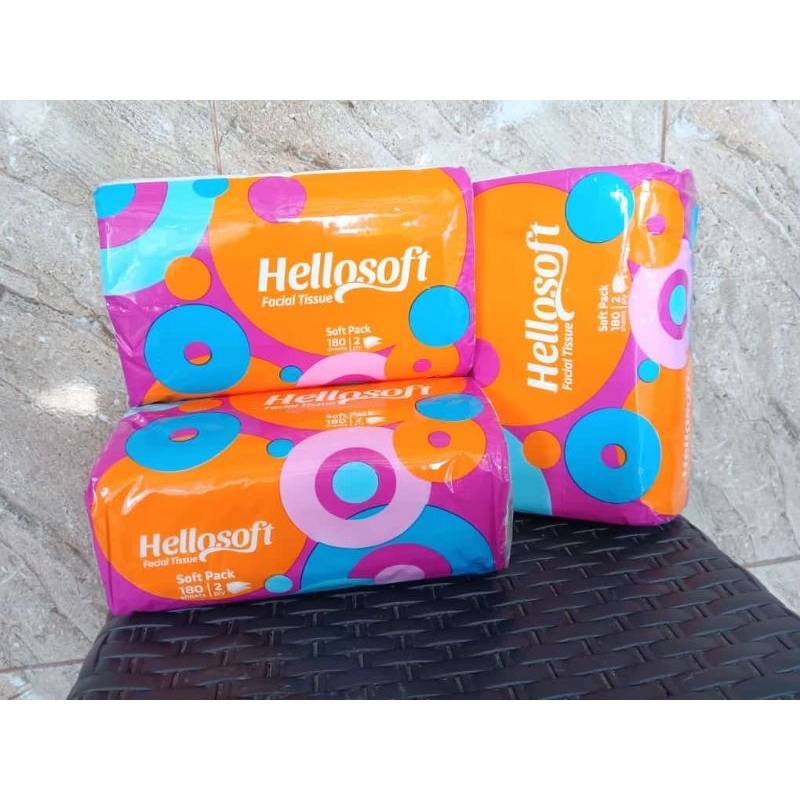 Facial tissue hellosoft tissue 180 sheets 2 ply | Shopee Philippines