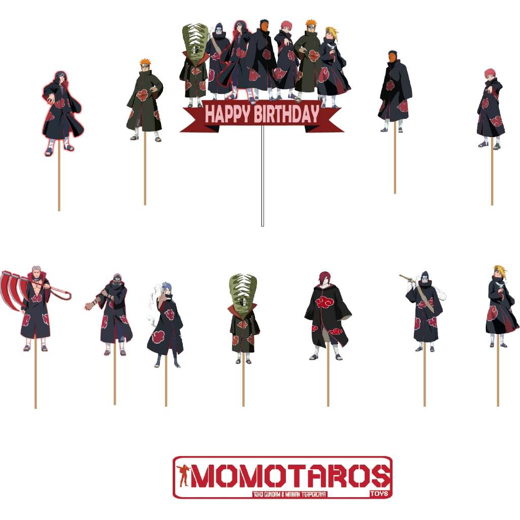 Akatsuki Naruto cake Topper contains 12 pcs | Shopee Philippines