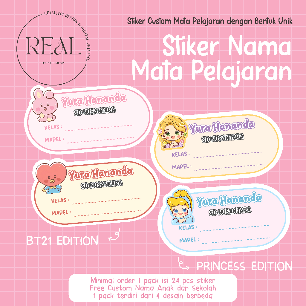 Text Custom Name Stickers/School Name Stickers/Book Name Stickers ...