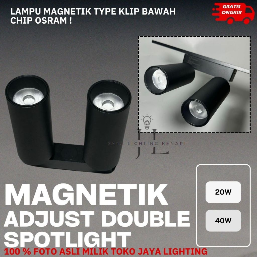 Type B Magnetic Track Light Double Spotlight LED Magnet Spotlight 20w ...