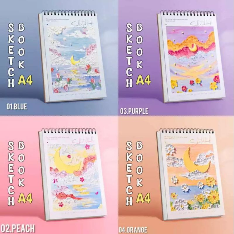 Sketchbook Thick drawing book A4 Sketchbook 90 Pages A4 Drawing Book ...