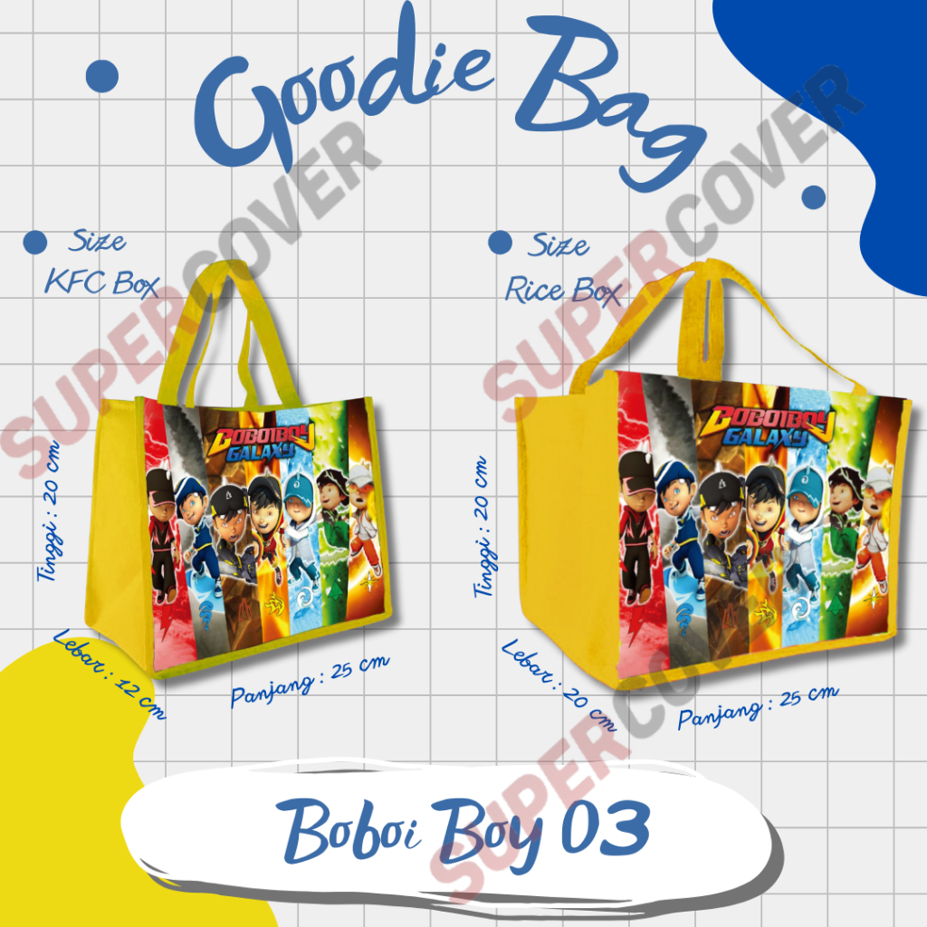 Boboi Boy 03 Picture Goodie Bag in Yellow, Yellow Boboi Boy Characters ...