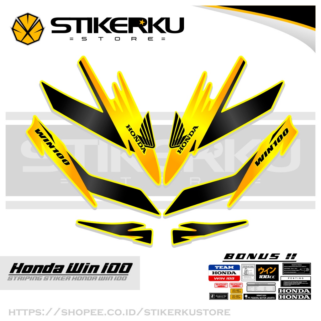 Honda WIN STRIPING / MOTIF 110 / STICKER WIN 100 / STICKER VARIATION ...