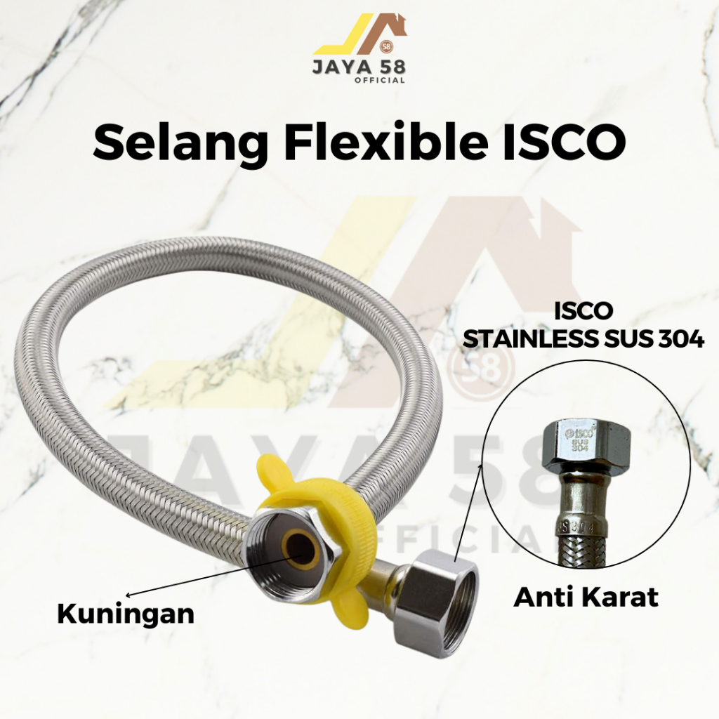 Universal Stainless Steel Threaded Woven Flexible Hose/ISCO Toilet ...