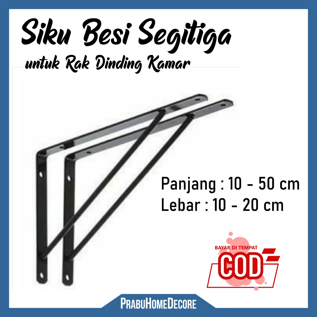 SIKU KAYU Iron Brackets Wall Mounted Wooden Brackets Length 10cm - 50cm ...