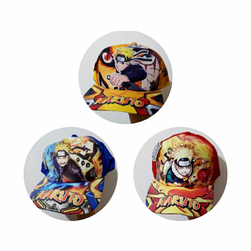 Nice Naruto cartoon character printed baseball cap for boys | Shopee ...
