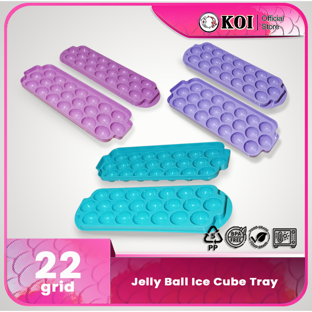 Koi Official - 22 Hole Fruit Pudding Ice Cube Jelly Ball Mold Round Ice ...
