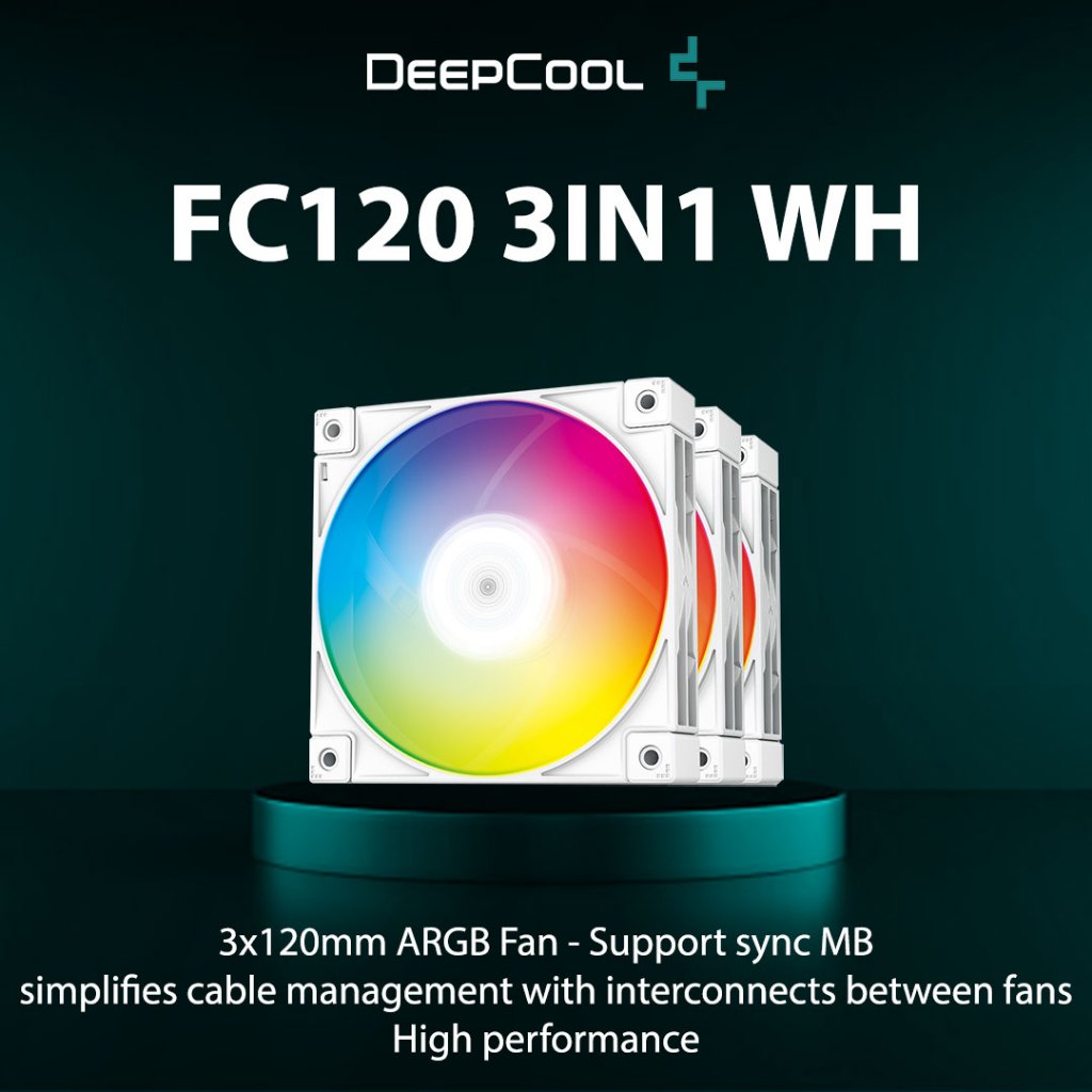 Deepcool FC120 White 3in1 - ARGB LED Fan Casing | Shopee Philippines