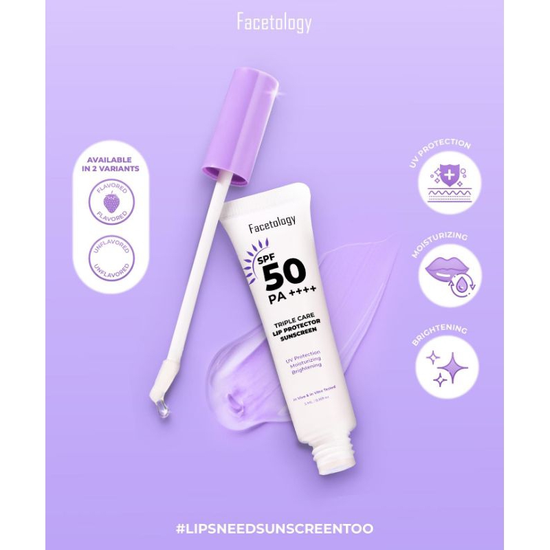 Facetology Lip SPF 50 Lip Sunscreen triple care Lip protector | Shopee ...