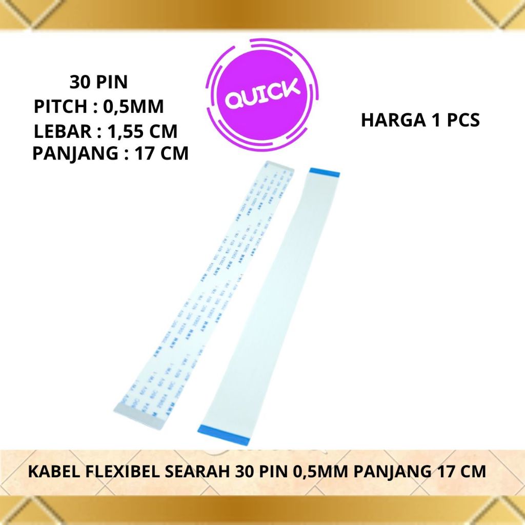 FLEXIBLE LCD CABLE 30 PIN SMOOTH SARAH LENGTH 17CM WIDTH 1,55CM PITCH 0.5MM | Shopee Philippines
