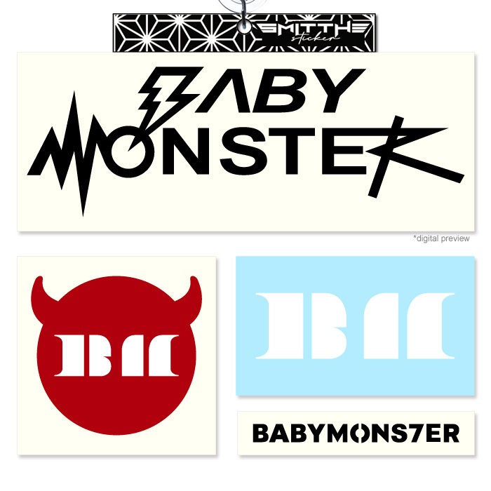 Babymonster Logo baemon Cutting Sticker Decal Waterproof | Shopee ...