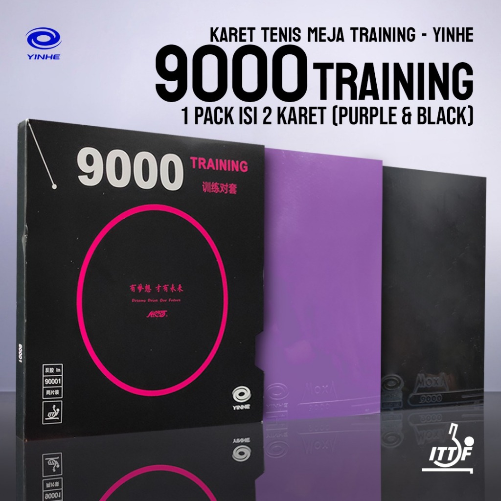 Yinhe 9000 Training Purple Black Pingpong Table Tennis Bat Rubber Pair ...