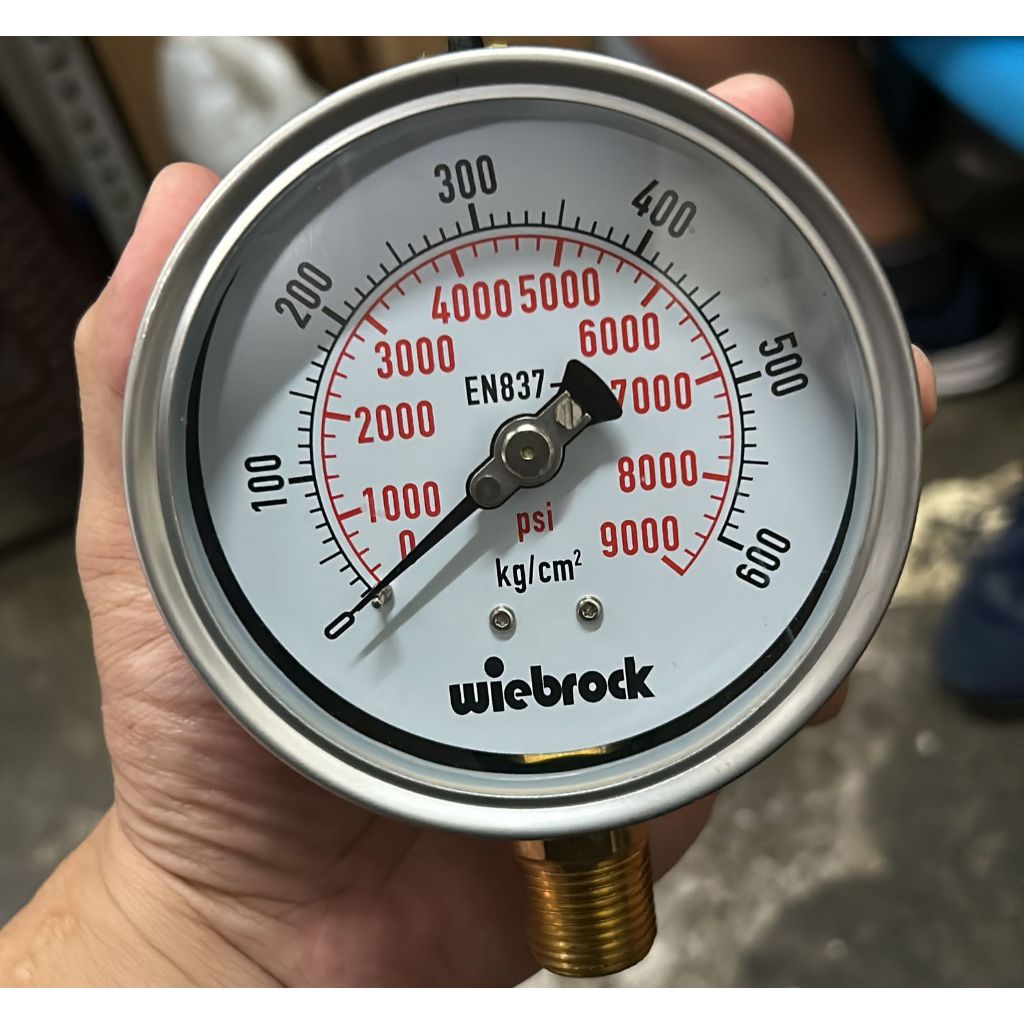Pressure gauge 4" x 1/2" 600kg stainless steel Brass Wiebrock | Shopee ...