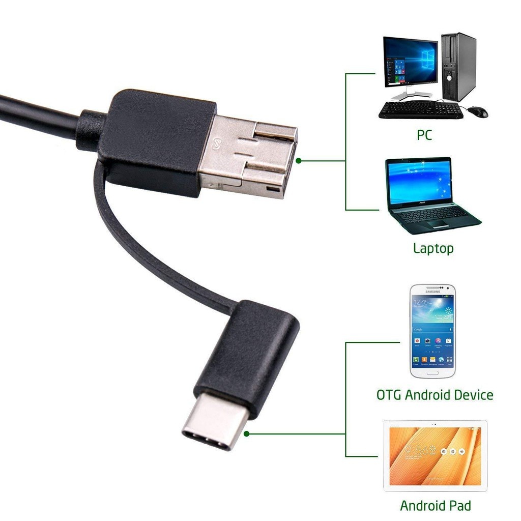 Hidden CAM/Endoscope Camera android type c Endoscope 3 in 1 USB HD ...